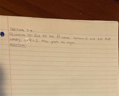 Solved Section 24 Question 10 Find All The θ Values