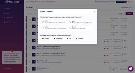 Creating Tests Tracetest Docs