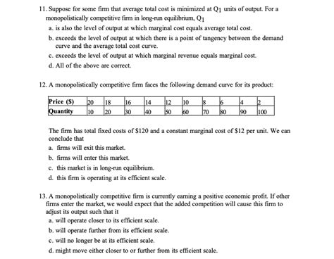 Solved Suppose For Some Firm That Average Total Cost Is Chegg