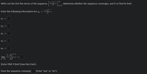 solved write out the first five terms of the sequence