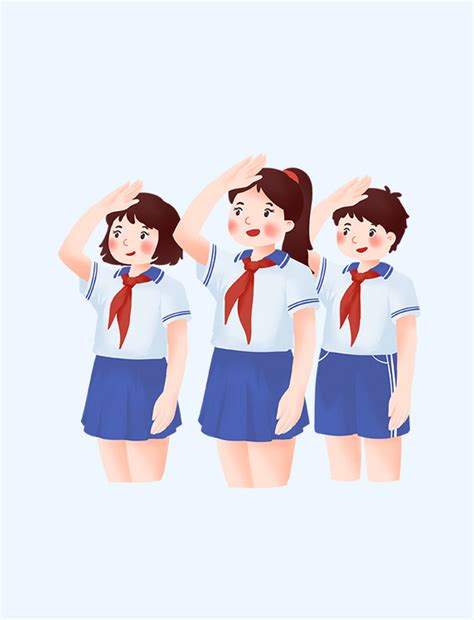 少先队员敬礼侧面图少先队员敬礼图片大山谷图库