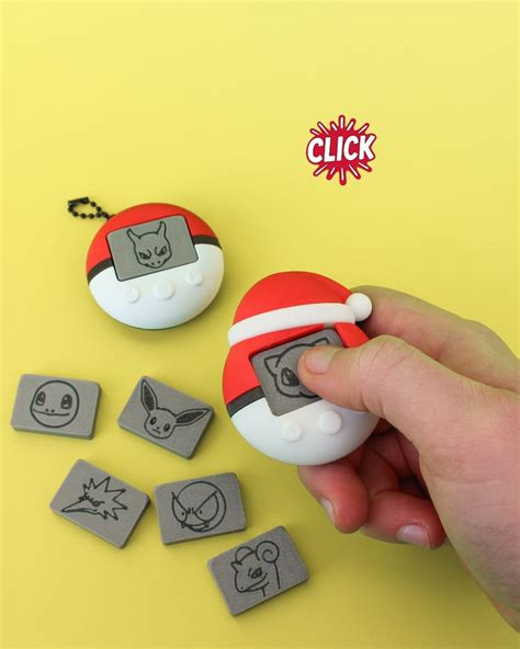 Christmas Pokewalker Clicker And Screen Pack 3d Fidget Keychain 3d