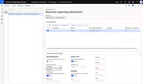 Electronic Reporting Er Destinations Finance And Operations Dynamics 365 Microsoft Learn