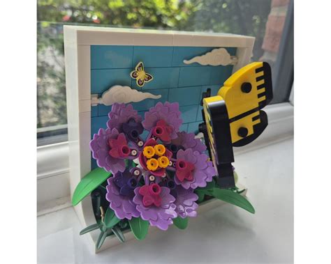 Lego Moc Butterfly On A Purple Flower By Zsobricks Rebrickable