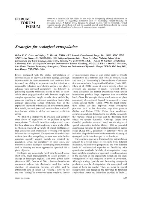 Pdf Strategies For Ecological Extrapolation