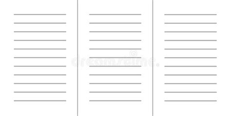 Three Column Notepad Layout For Planning Organizing Stock Illustration