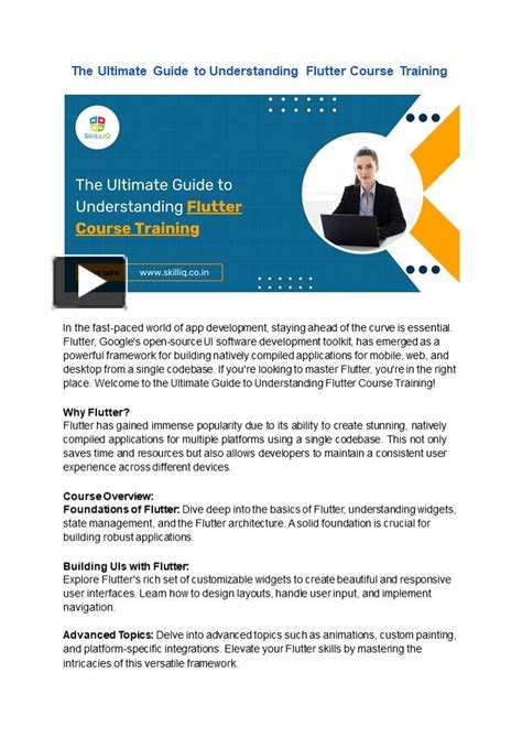 Ppt Flutter Training In Ahmedabad Skilliq Powerpoint Presentation