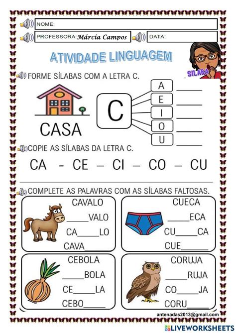 Família Silábica Interactive Exercise For Educação Infantil Letra C