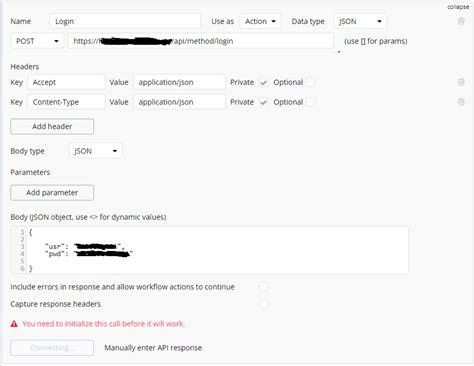 api connector error sorry we ran into a temporary bug and can t
