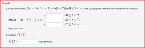 Solved Graph The Function F T T H T H T For Chegg Com