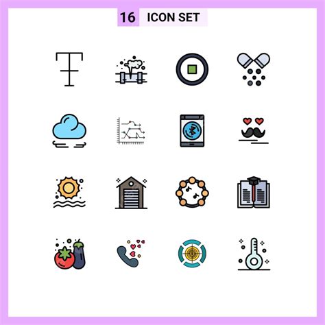 Packing Line Vector Design Images Editable Vector Line Pack Of 16 Simple Flat Color Filled