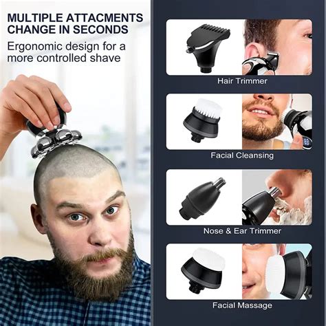 7d Head Shaver Men 1 Lcd Display Bald Head Shavers Men Wet Temu