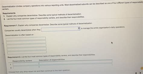Decentralization Divides Company Operations Into