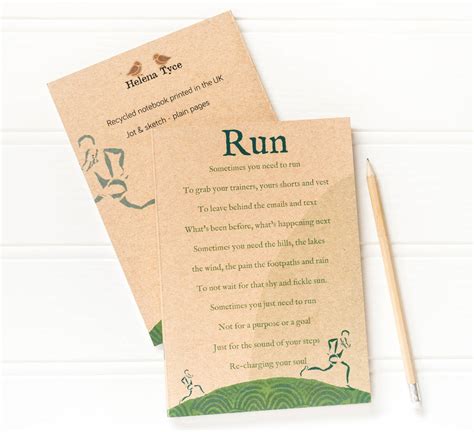Running Notebook Inspirational Gift For A Runner By Helena Tyce Designs
