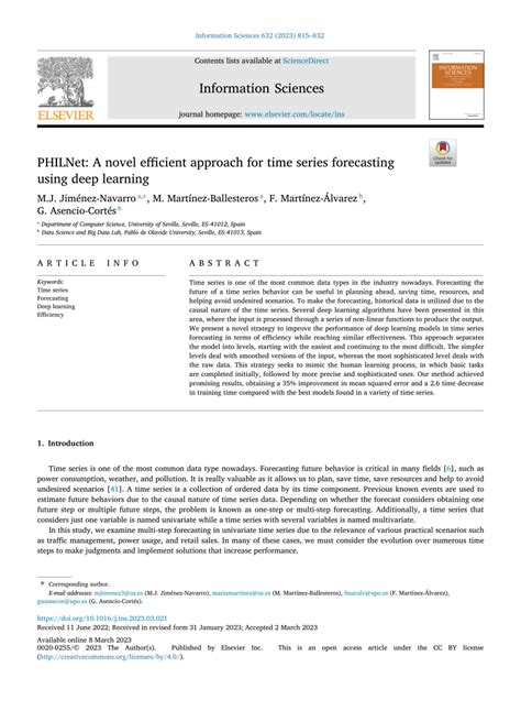 Pdf Philnet A Novel Efficient Approach For Time Series Forecasting Using Deep Learning