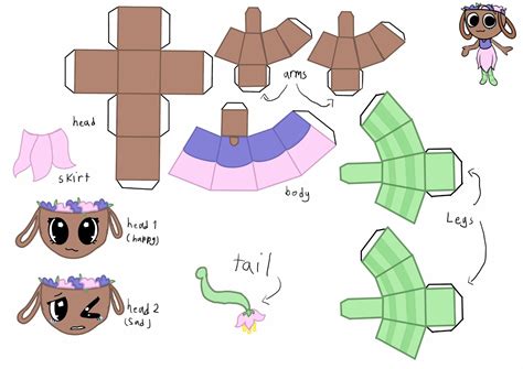 Papercraft De Twisted Bassie Parte 2 в 2025 г Шаблон бумажной куклы