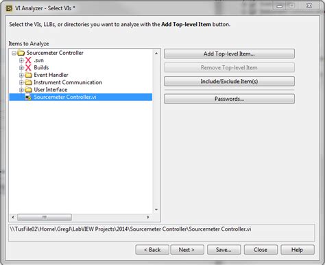 No Tests Show Up In Vi Analyzer [pics] Ni Community