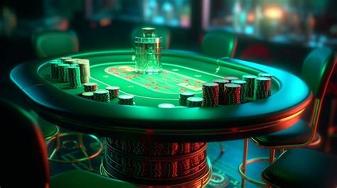Green Roulette Table With Colored Chips Ready To Play Generative Ai Premium Ai Generated Image