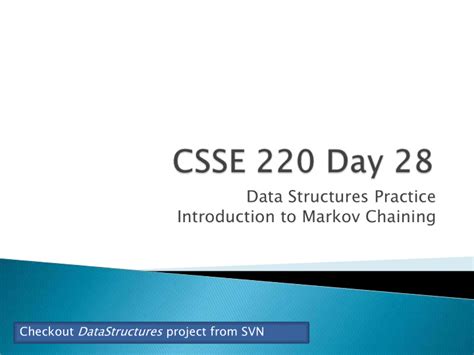 Ppt Data Structures Practice Introduction To Markov Chaining