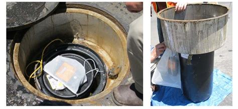 Photos Of A Manhole Odor Device During Deployment Of The Sensors Left Download Scientific