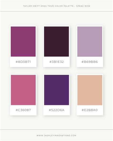 9 Color Palettes Inspired By The Taylor Swift Eras Swift Colours