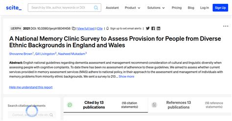 A National Memory Clinic Survey To Assess Provision For People From Diverse Ethnic Backgrounds