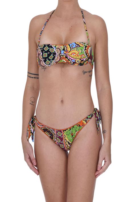 Miss Bikini Printed Bandeau Bikini Buy Online On Glamest Fashion