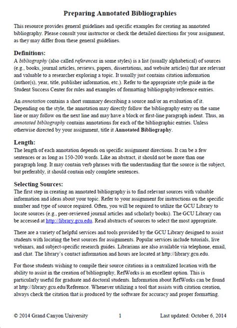 Annotated Bibliography Templates Free Pdf Excel Formats