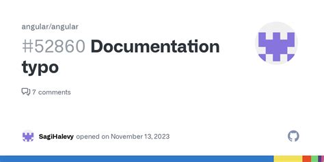 Documentation Typo · Issue 52860 · Angularangular · Github