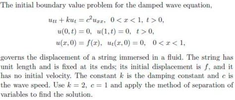 Solved The Initial Boundary Value Problem For The Damped