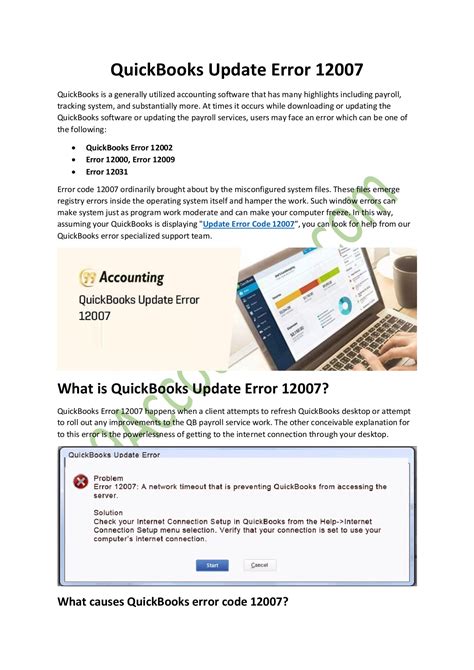 Quickbooks Update Error 12007 Jonas89kahnwald Page 1 5 Flip Pdf