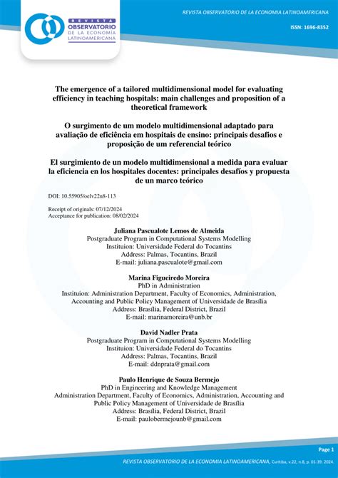 Pdf The Emergence Of A Tailored Multidimensional Model For Evaluating