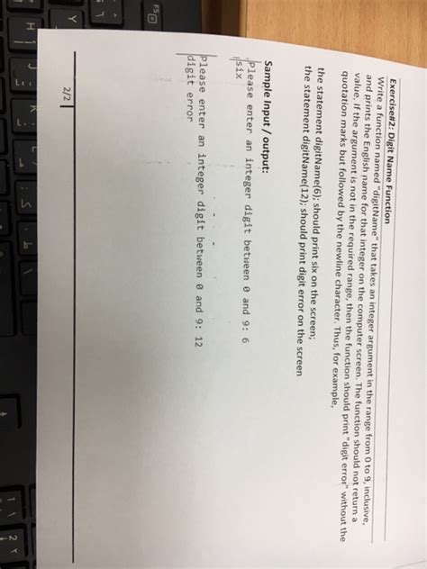 Solved Exercise2 Digit Name Function Write A Function