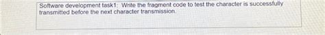 Solved Software Development Task1 Write The Fragment Code