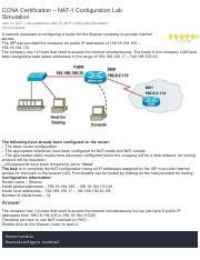 CCNA Certification NAT 1 Configuration Lab Simulation Pdf 5 31 2019 CCNA Certification NAT