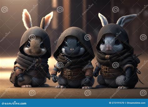 Mini Fighting Ninjas Battling With Precision And Skill Ai Generated