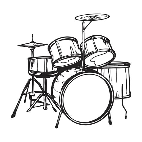 Vector Illustration Of Musical Instrument Drum Set 14886780 Vector Art
