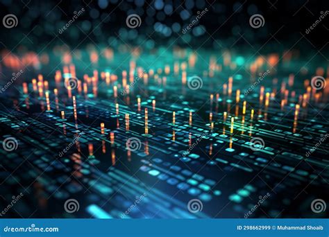 Binary Code Waves Depict Data Flow Digital Security In Internet Technology Stock Illustration