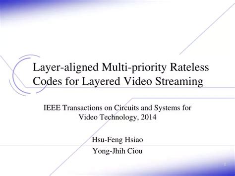 Ppt Layer Aligned Multi Priority Rateless Codes For Layered Video Streaming Powerpoint