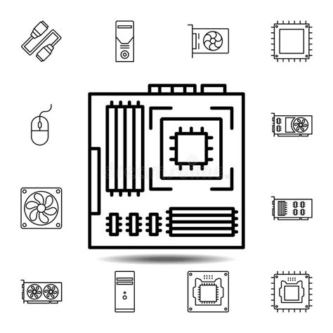 Hardware Motherboard Icon Simple Thin Line Outline Vector Element Of Hardware Icons Set For