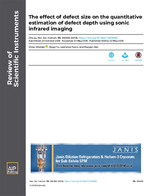 Pdf The Effect Of Defect Size On The Quantitative Estimation Of