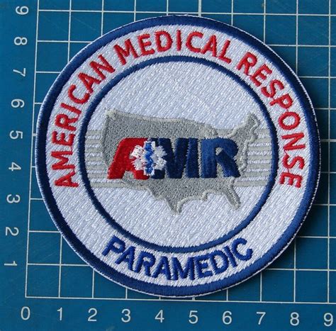Amr American Medical Response Paramedic White Sew On Embroidery Patch