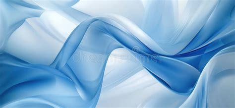 Abstract Blue Waves Background With Smooth Flowing Shapes And Gradients