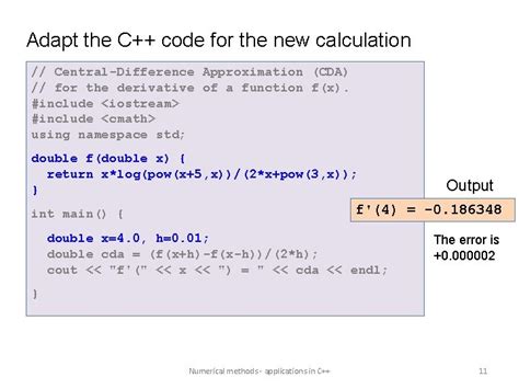 Numerical Methods Some Example Applications In C Introduction