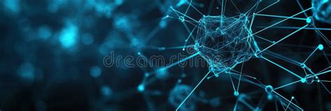 Futuristic Neural Network Visualization With Deep Blue And Cyan Patterns Blending Into Black For