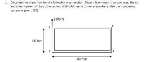 Solved Calculate The Shear Flow For The Following Chegg