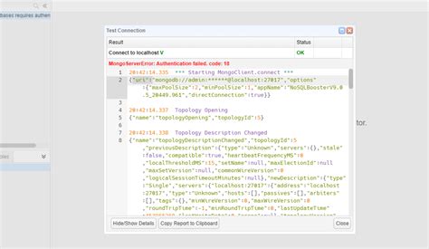 Tive Um Erro Durante O Teste De Conexão Mongodb Segurança E