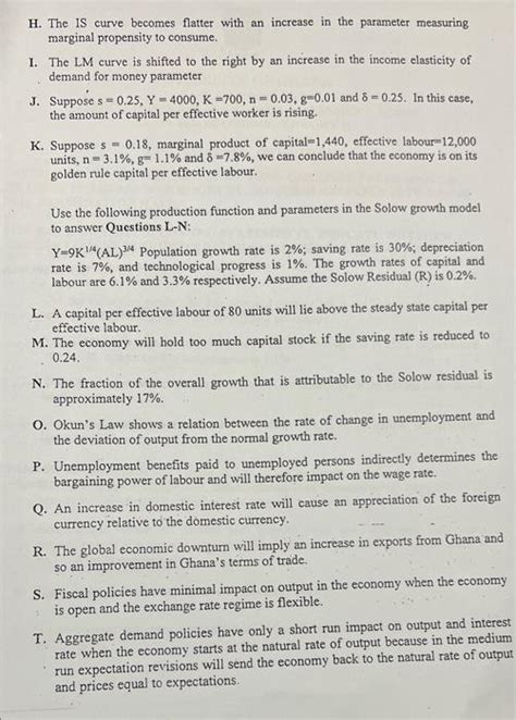 Solved For Each Of The Following Statements Indicate