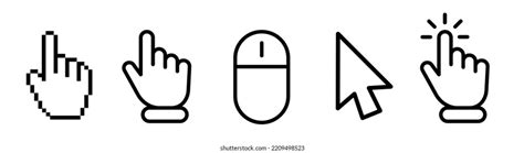 set cursor icons click vector icons stock vector royalty free