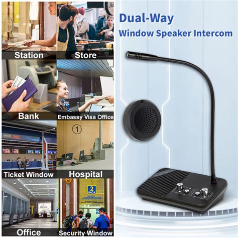 Window Intercom Speaker Two Way Speaker Mic Window Microphone And
